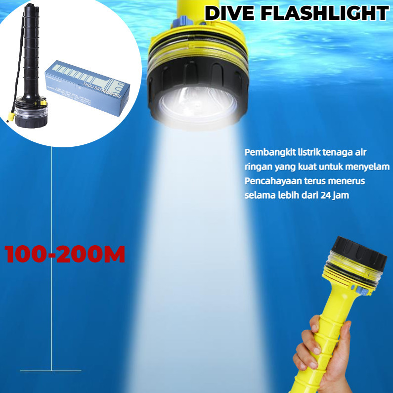 Jual Senter Selam scuba underwater Waterproof Led Diver Light Spearfishing Lampu Selam Led ...