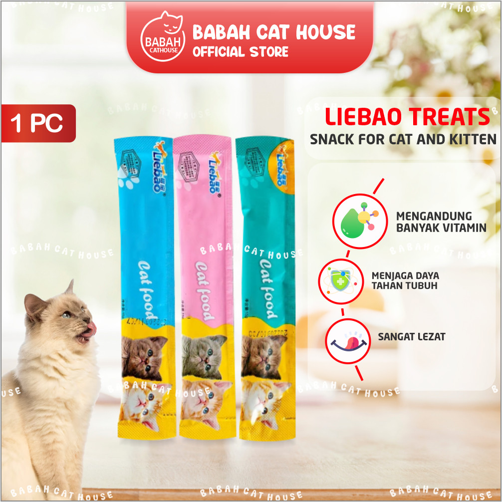 Jual LIEBAO Cat Treats 15gr Makanan Snack Cemilan Kucing Luquid Creamy ...