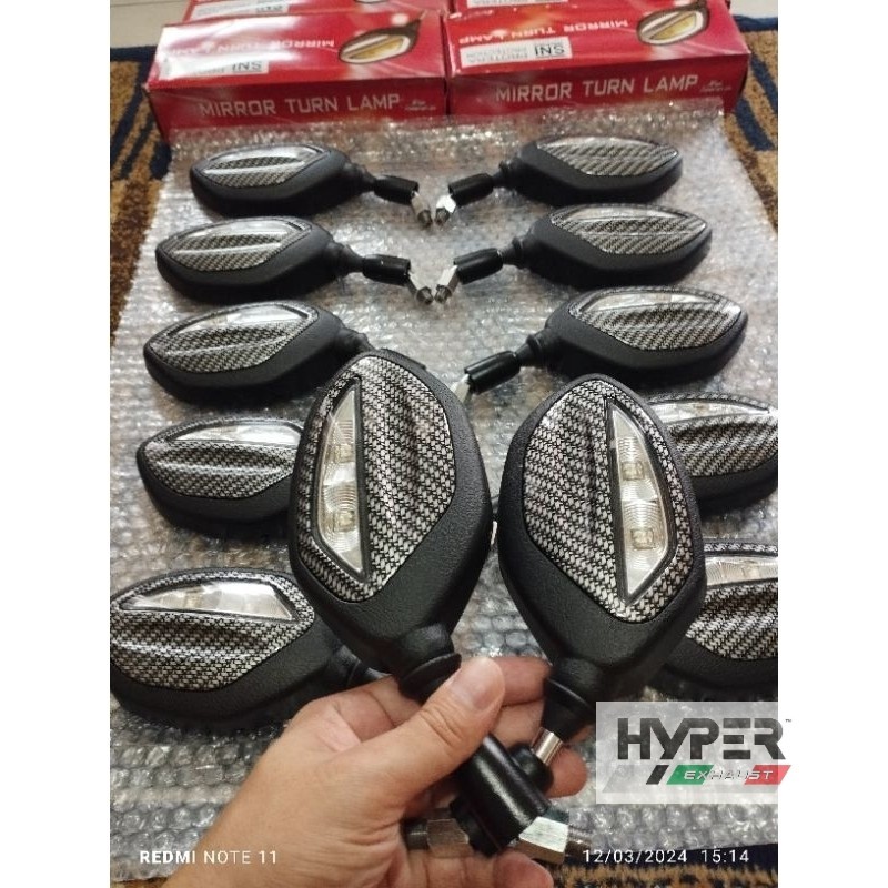 Jual SPION LED BUBUT 3 JARI MOTIF CARBON SPION BUBUT TANGKAI PENDEK ...
