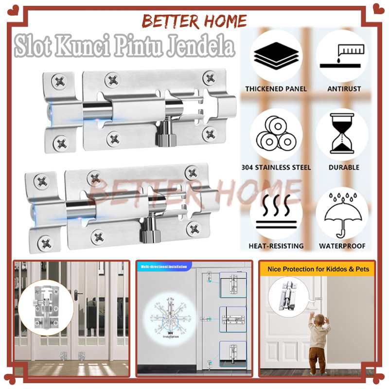 Jual Gerendel Kunci/ Slot Kunci Pintu Jendela/Grendel Stainless 3 Inch ...