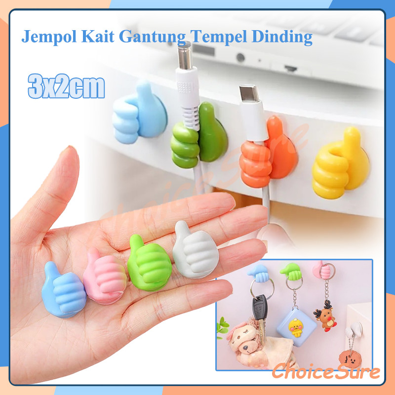Jual Jempol Kait Gantung Tempel Dinding / Gantungan Kabel Multifungsi ...