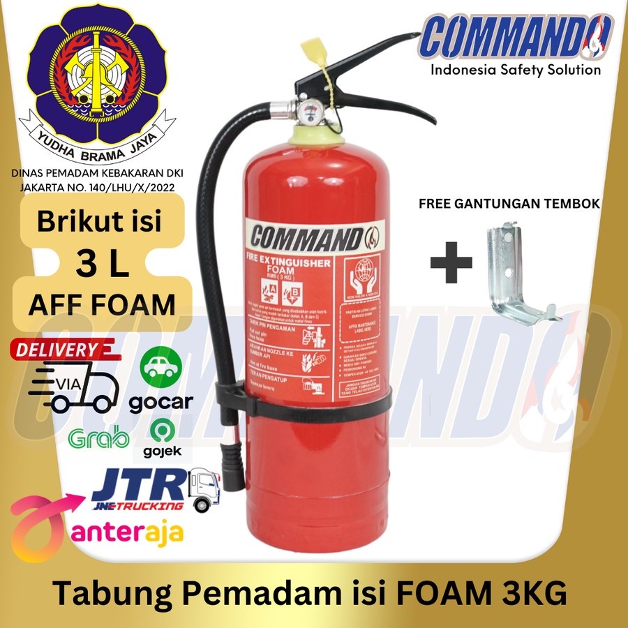 Jual ft53ed APAR FOAM 3 KG COMMANDO / AFF FOAM 3 L / Komplit Set ...