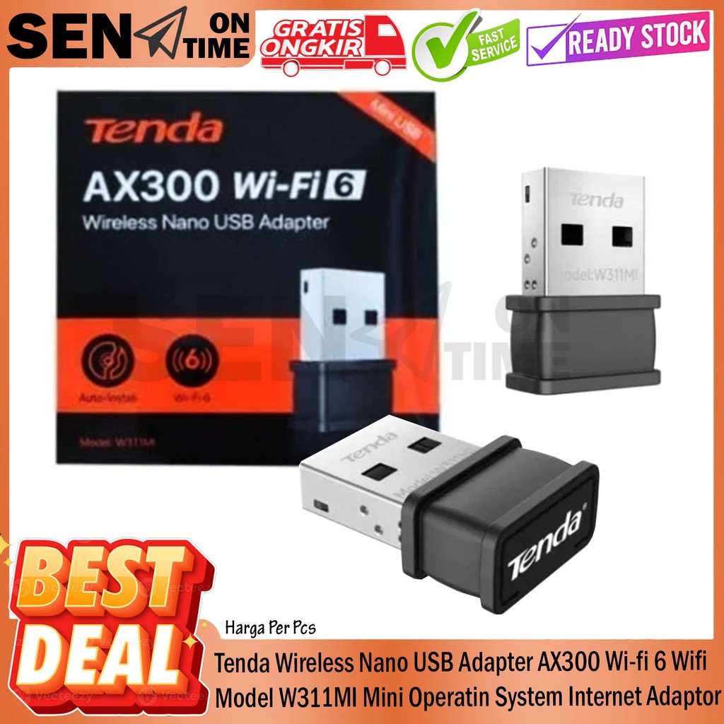 Jual Tenda Wireless Nano USB Adapter Mini Wifi Adaptor Wireles AX300 Wi ...