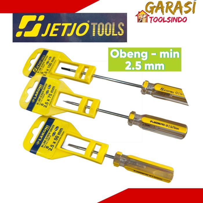 Jual JETJO TOOLS Obeng min (-) 2.5 mm 50 75 100 mm gagang kristal obeng ...