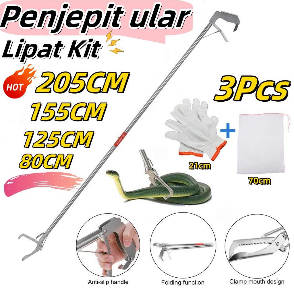 Jual 205CM/Alat Penjepit Ular/ Penangkap Ular / Sarung Tangan, Tas Ular ...