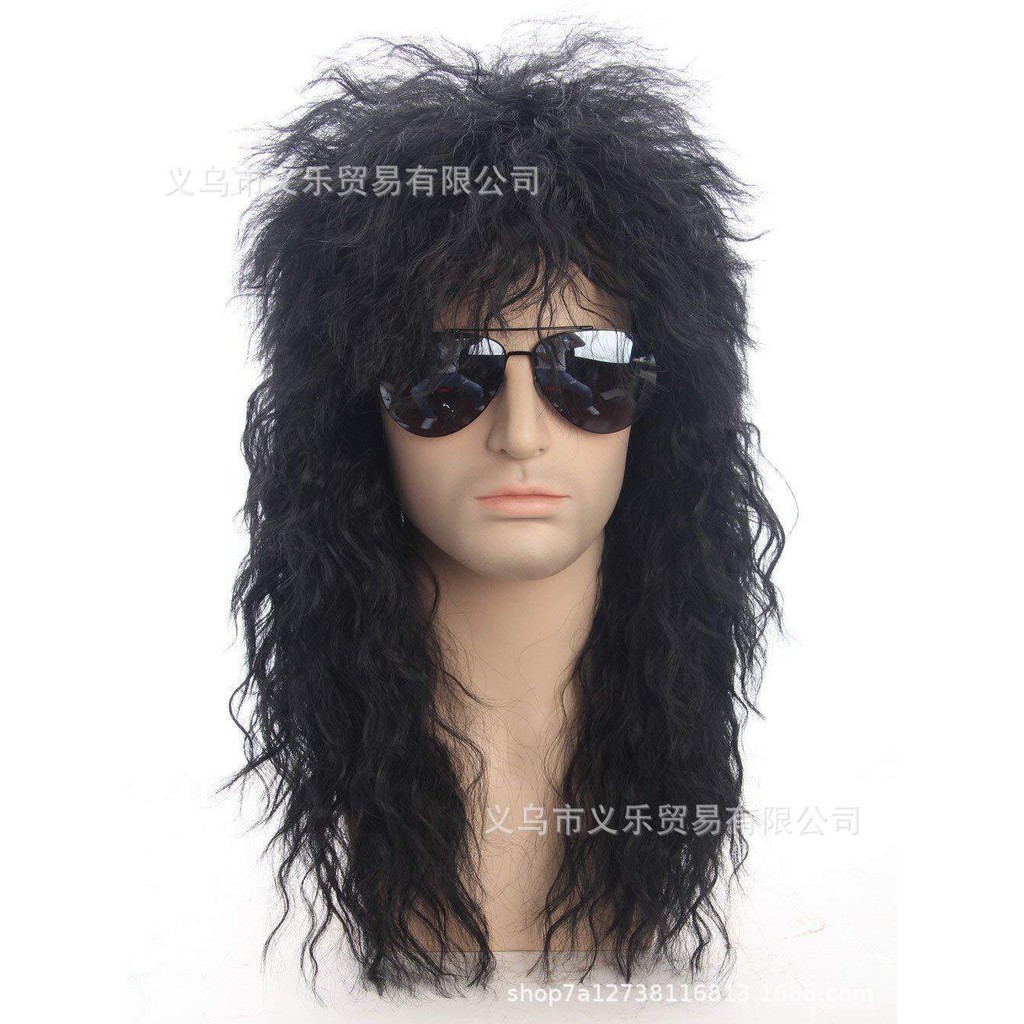 Jual 【Fast delivery】 80s rock star S-bend wig Reggae Crazy Singer wig ...
