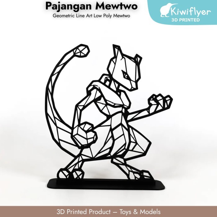 Jual Hiasan Meja Mewtwo - Geometris Line Art Low Poly Mewtwo | Shopee ...