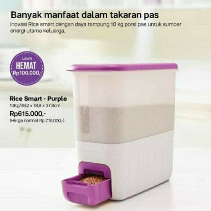 Jual Tempat Beras Tupperware Rice Smart 10 kg | Shopee Indonesia