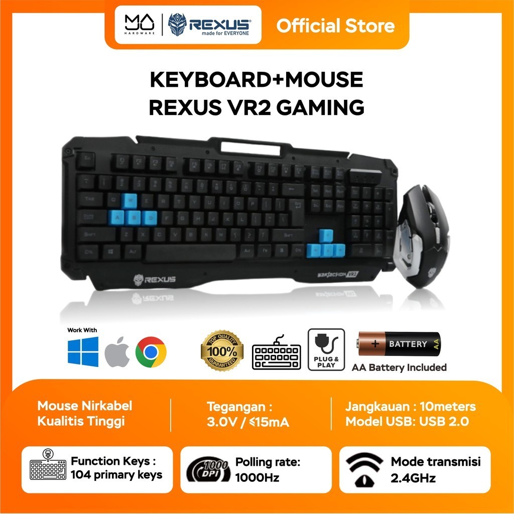 Jual Keyboard Rexus VR2 - Warfaction VR2 Keyboard + Mouse Gaming ...