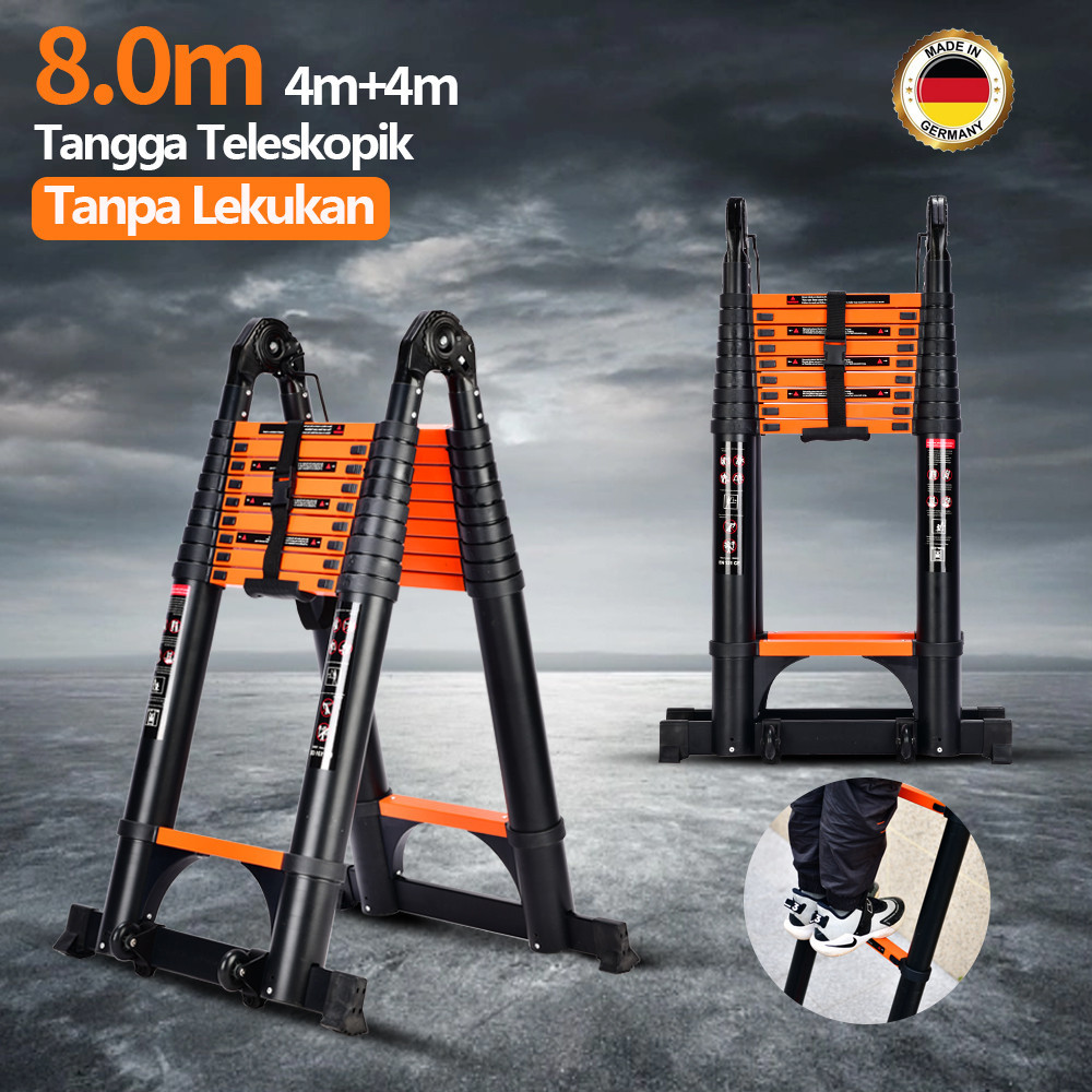 Jual MLHY Tangga Teleskopik tanpa lekukan（4+4）8M Aluminium Double ...