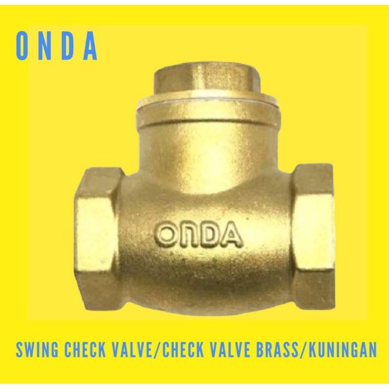 Jual Swing check valve/check valve 3" inch drat kuningan/brass ONDA ...