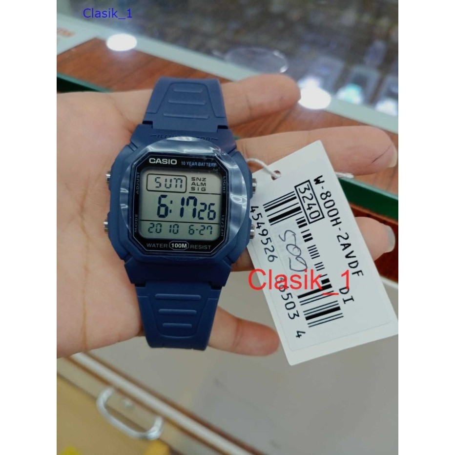 Jual Original 100%!! CASIO W-800H-2AVDF Jam Tangan Pria Digital Karet W800H Garansi Resmi ...