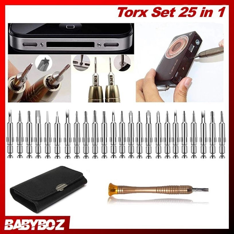 Jual Obeng Reparasi Torx Set 25 in 1 Untuk iPhone 4/5/6/6 Plus dan all smartphone Screwdriver ...