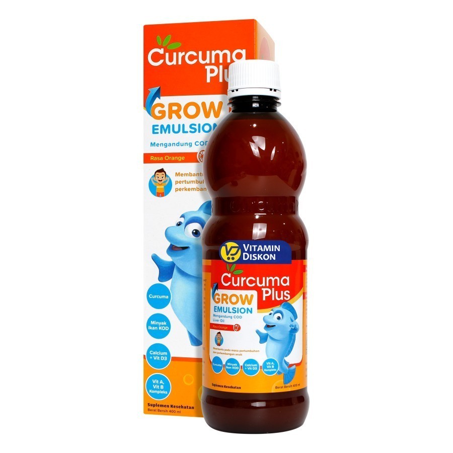 Jual CURCUMA PLUS GROW EMULSION ISI 400 ML RASA ORANGE | Shopee Indonesia