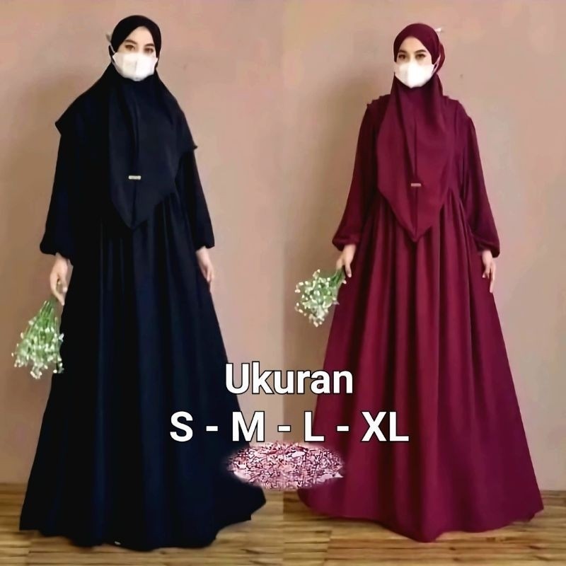 Jual ⓉⓎⒶ Gamis Syar'i Wanita Terbaru Set Khimar Al-Zirah Syar'i Baju Dress Kondangan Wanita ...