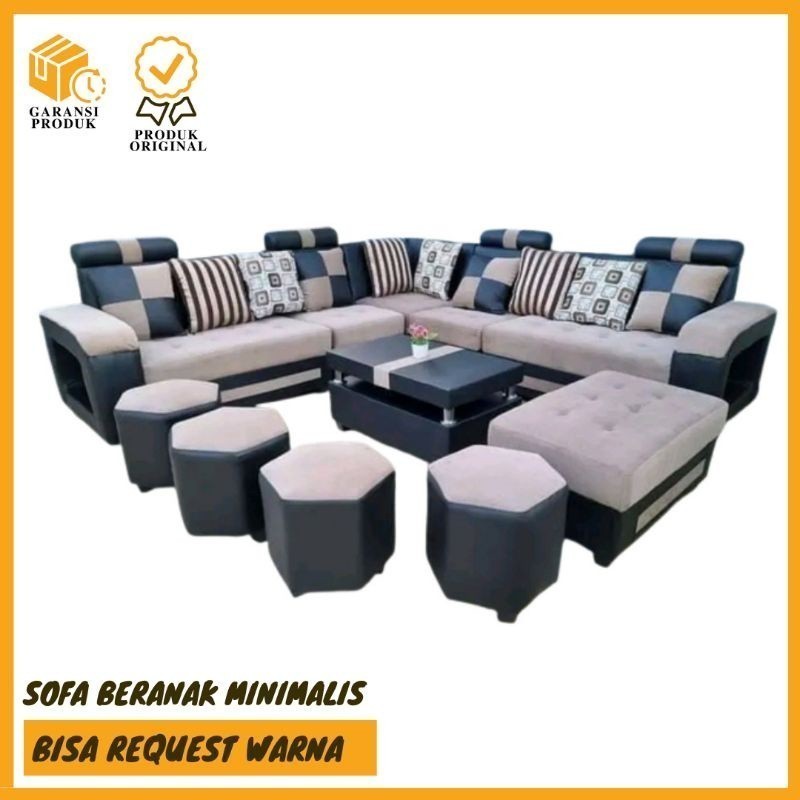 Jual Sofa minimalis sofa beranak satu set meja dan kursi ruang tamu ...