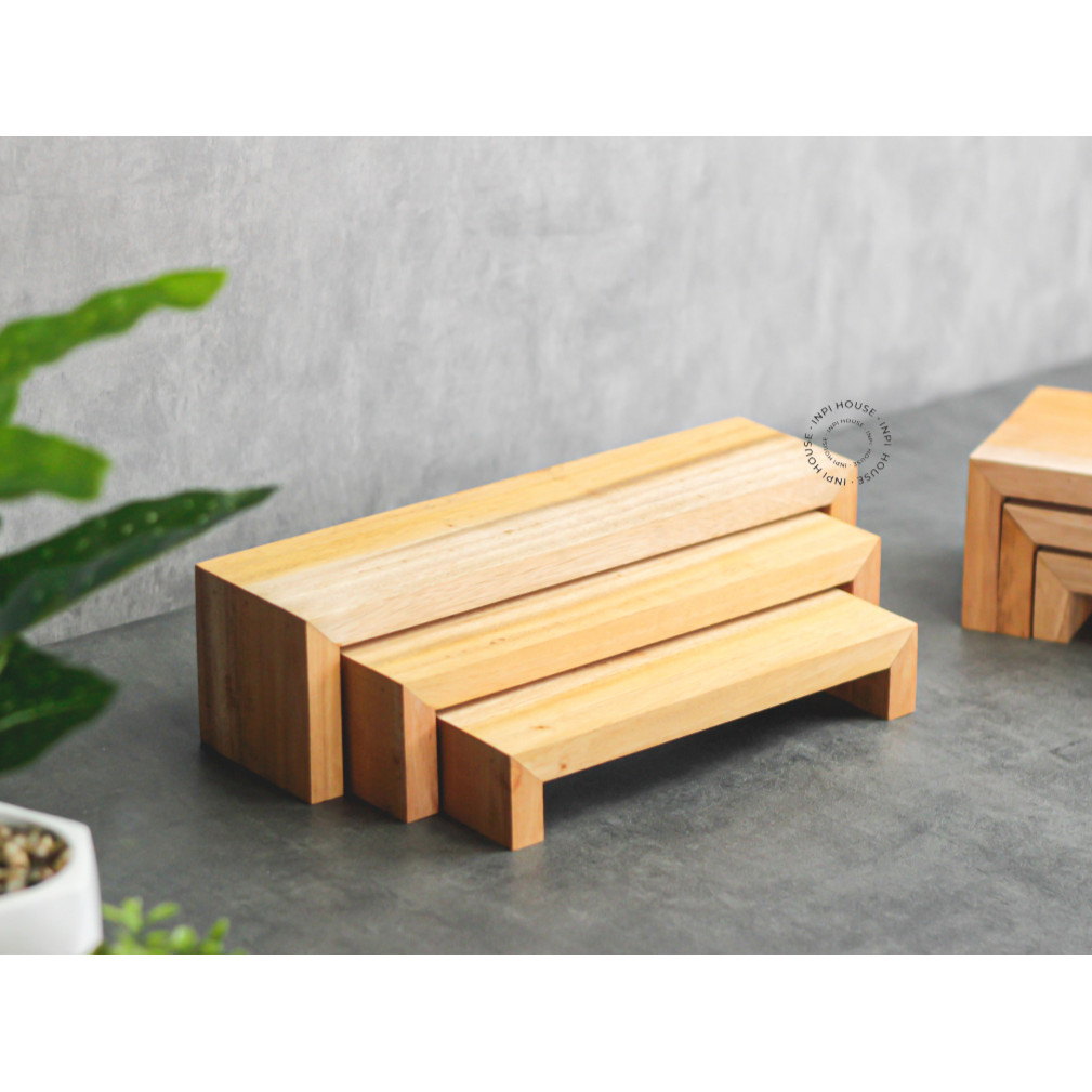 Jual Display Rak Susun Pajang produk Rak Tangga Kayu Pajangan (isi 3 ...