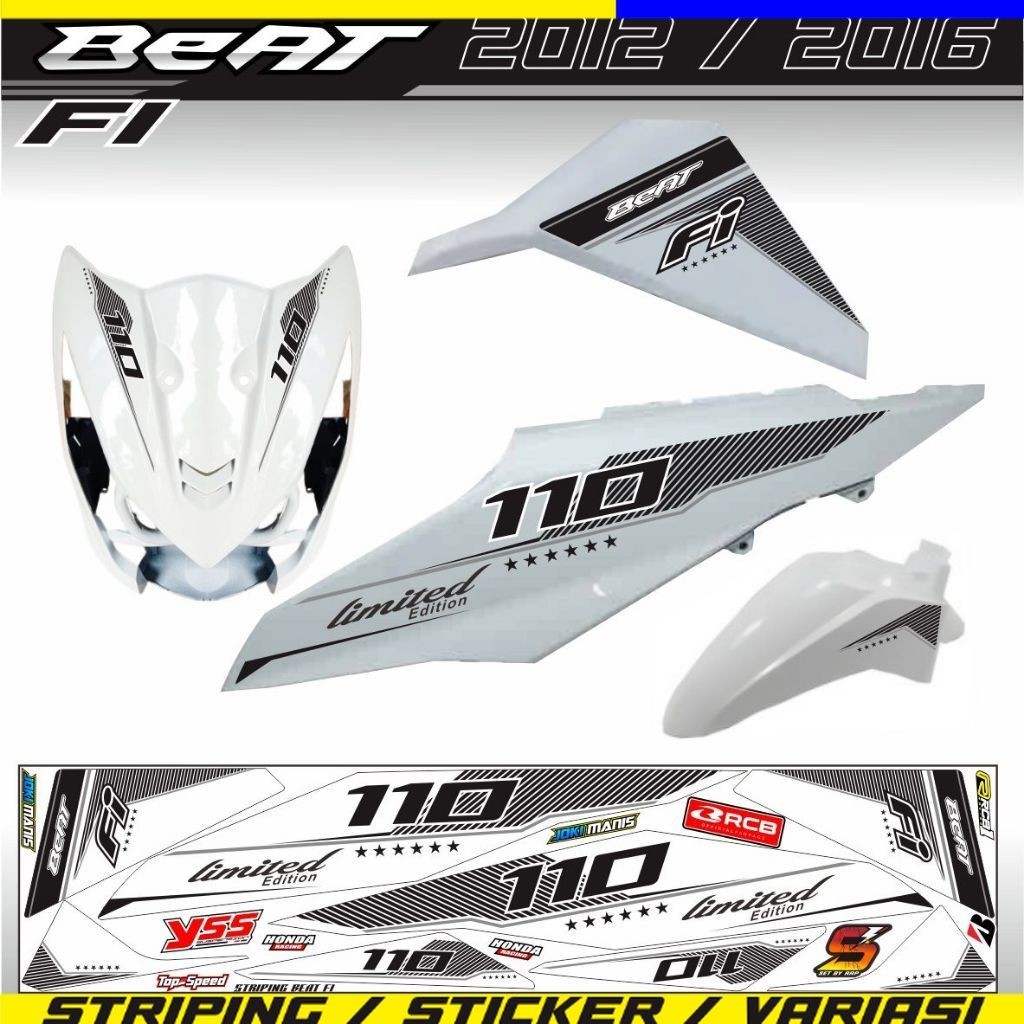 Jual STICKER MOTIF STRIPING MOTOR BEAT FI 2013 2015 VARIASI STIKER ...