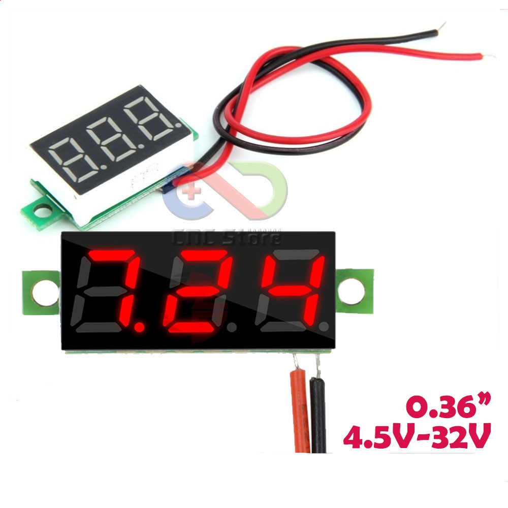 Jual MINI VOLTMETER VOLT PANEL METER DIGITAL LED 4.5V-32V DC 2 WIRE 0. ...