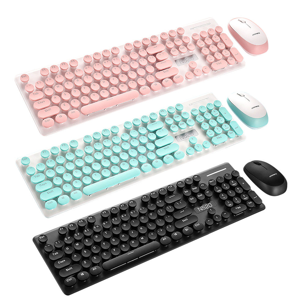 Jual Elisone Retro Typewriter Style Wireless 104 Keys Keyboard Keypad ...