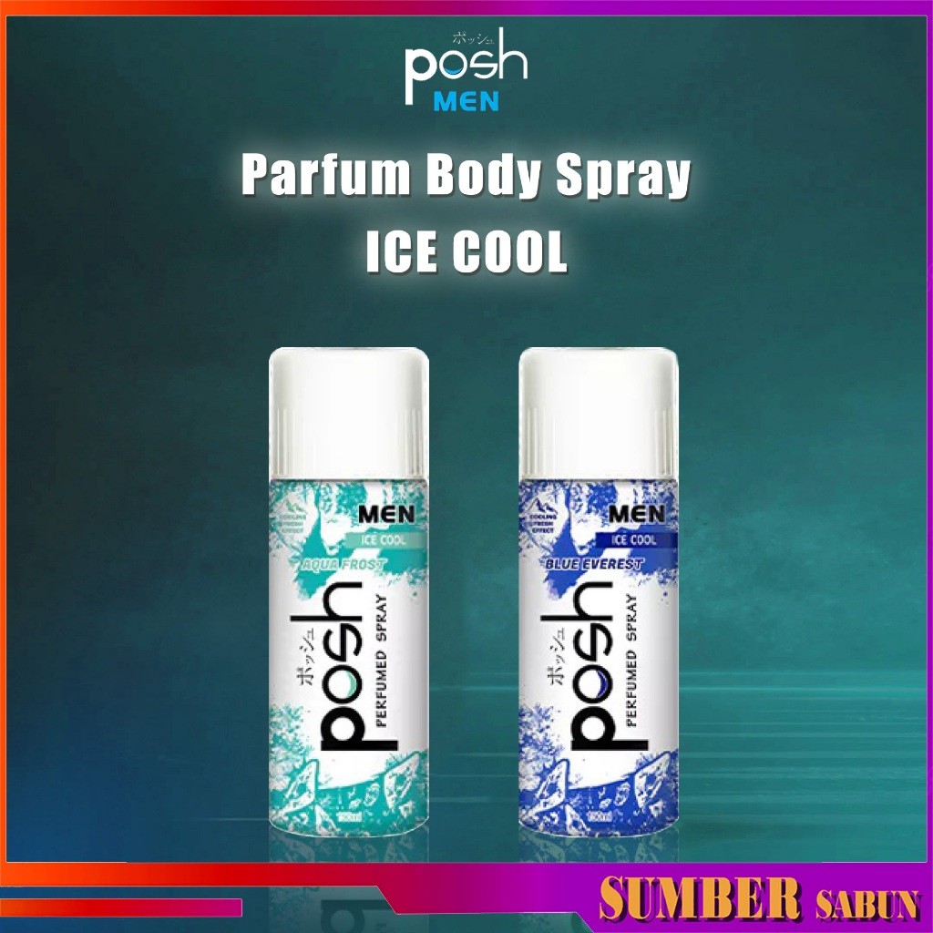 Jual Posh Men Perfumed Spray Ice Cool Aqua Frost Sensasi Dingin 150 ml ...