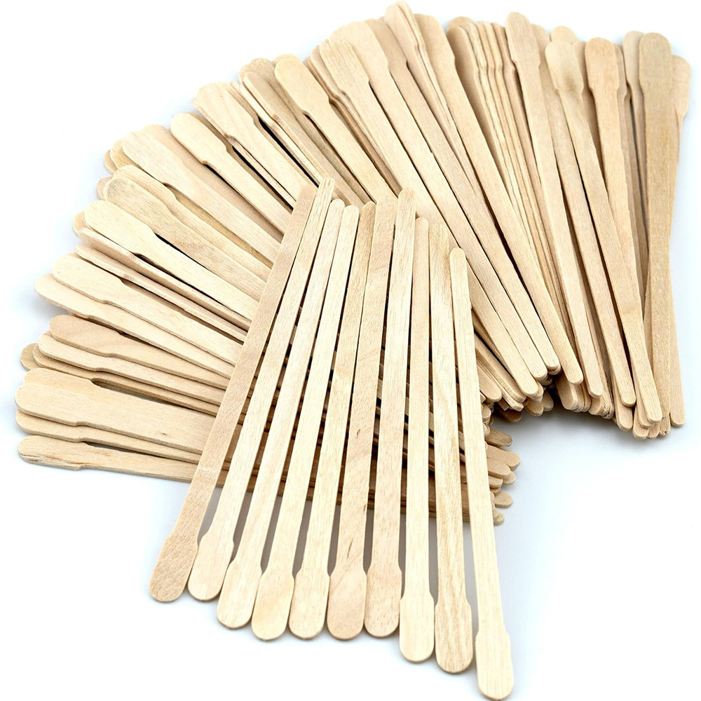 Jual 100pcs/pack Disposable Wooden Wax Sticks Body Legs Face Eyebrow ...