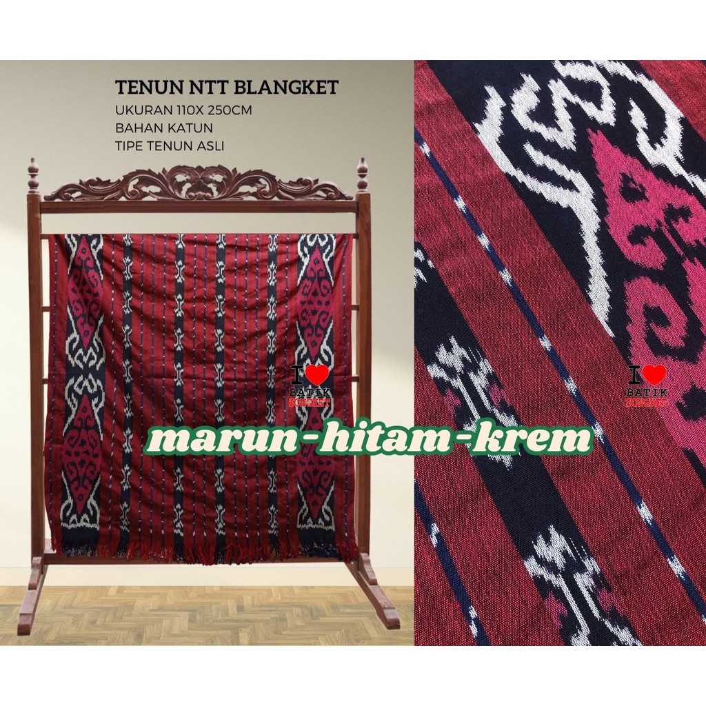 Jual TENUN NTT MOTIF 1 BLANGKET JEPARA LOMBOK BALI KAIN HALUS ETNIK ANTIK MARUN HITAM KREM ...