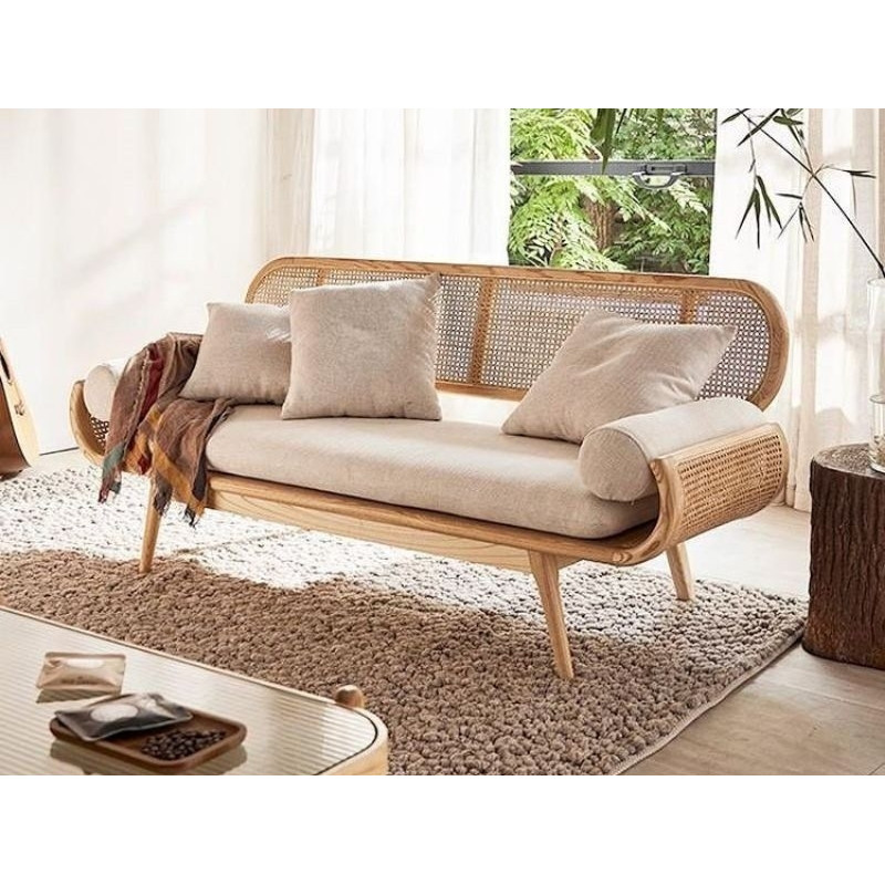 Jual Sofa Perahu-Kursi Bangku Rotan Minimalis Japandi | Shopee Indonesia