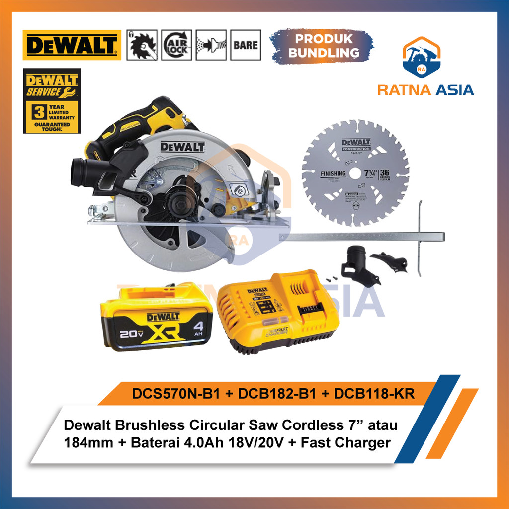 Jual Dewalt DCS570N-B1 Brushless Circular Saw Cordless 7 Inch 184mm ...