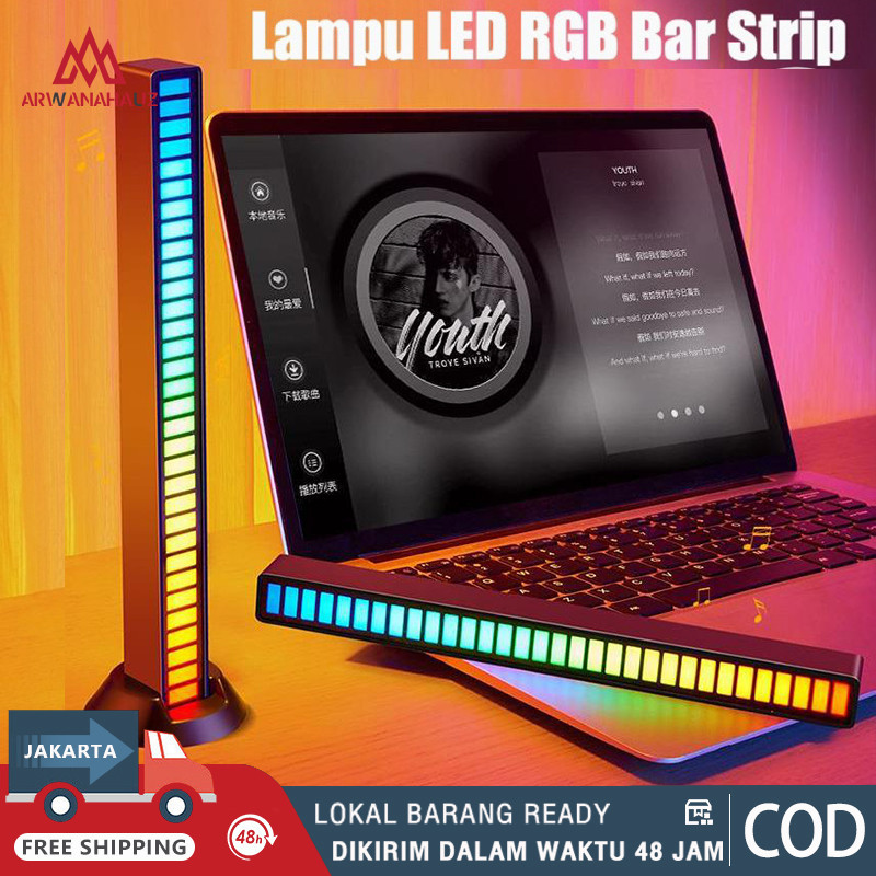 Jual Lampu Musik LED RGB Bar Strip Spectrum Sound Control Atmosphere ...