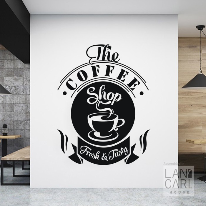 Jual Sticker Cutting Coffee Fresh & Tasty Cafe Shop Sticker Kaca ...