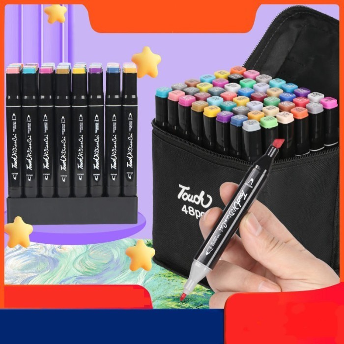 Jual Set Colour Marker Pen, TOUCH Spidol marker 2 Sisi, Set Spidol ...