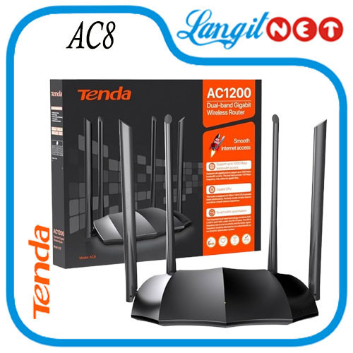 Jual TENDA AC8 SMART DUAL BAND GIGA WIFI ROUTER AC1200 | Shopee Indonesia