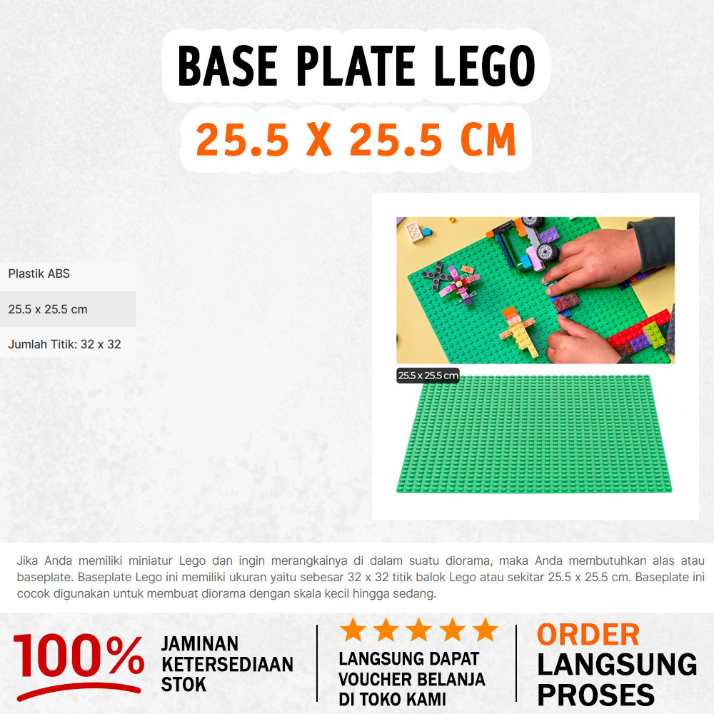 Jual Base Plate LEGO Membuat Blok bangunan Puzzle Lego Ukuran Luas 25.5 ...