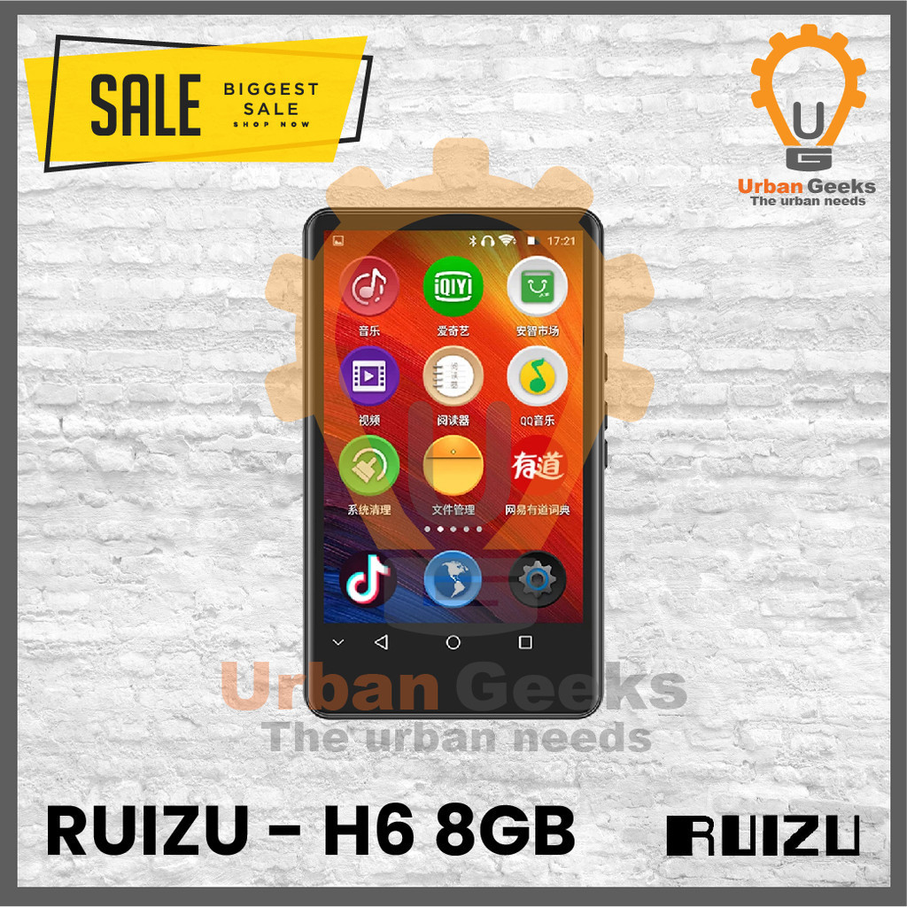 Jual RUIZU H6 Android WiFi MP3 Player With Bluetooth 5.0 4 Inch Touch ...
