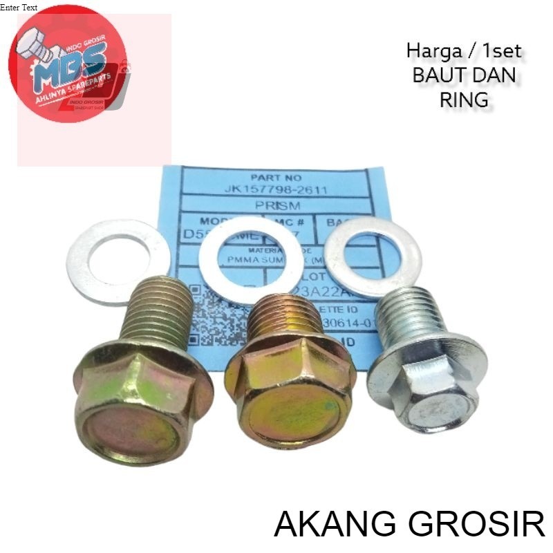 Jual ORI 1SET BAUT RING ALUMUNIUM BAUT OLI M12 M14 UNIVERSL MOTOR MOBIL ...