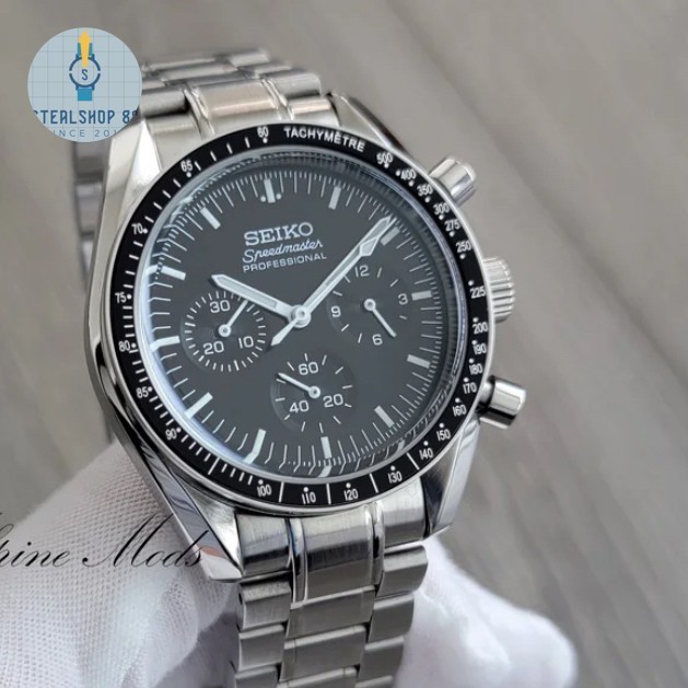 Jual Seiko Mod SpeedMaster Black VK63 | Shopee Indonesia