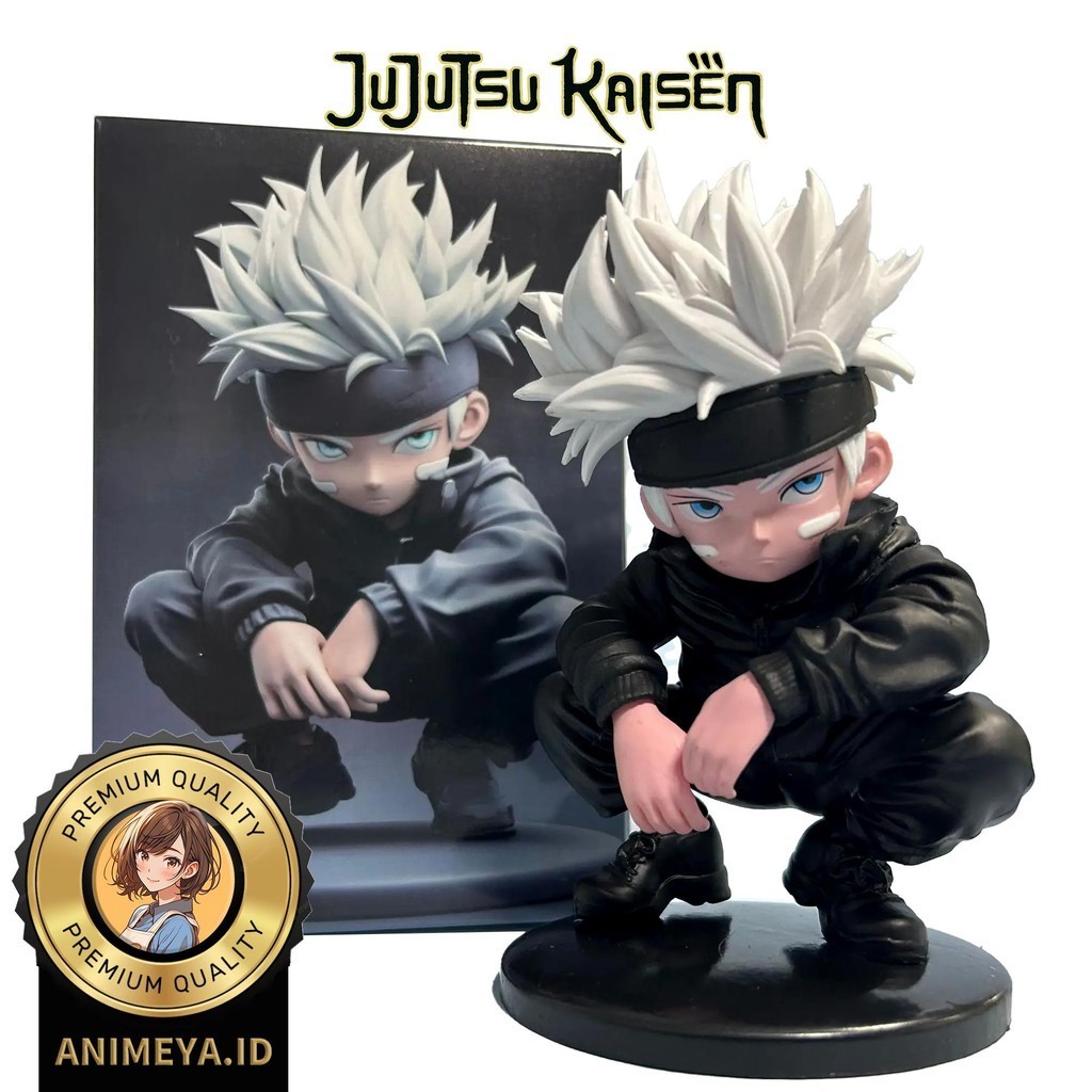 Jual Action Figure Statue Jujutsu Kaisen Satoru Gojo Chibi Jongkok RZ ...