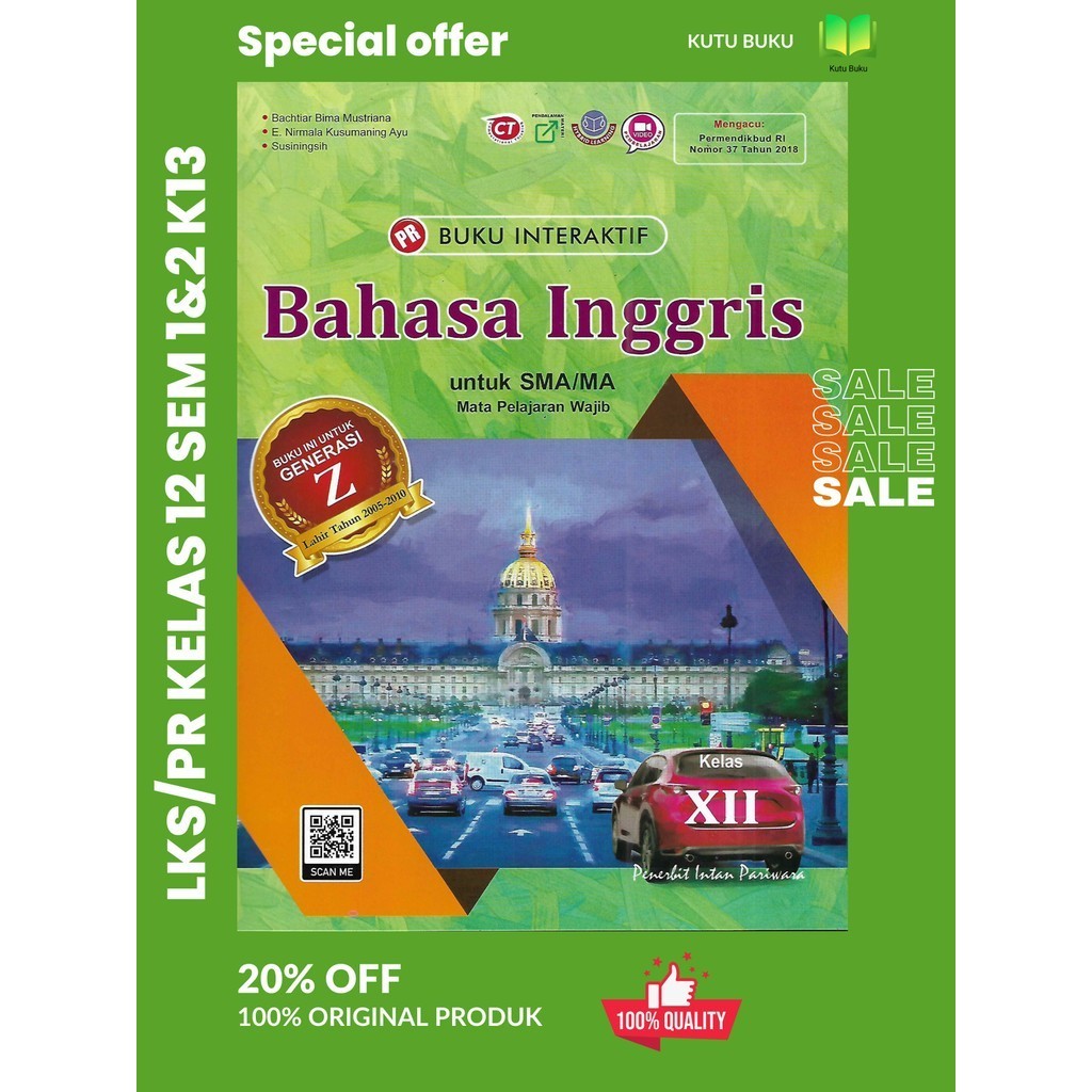 Jual Buku Pr/Lks Bahasa Inggris K13 SMA/MA Kelas 12 Semester 1&2 Intan pariwara Tahun 2024 ...
