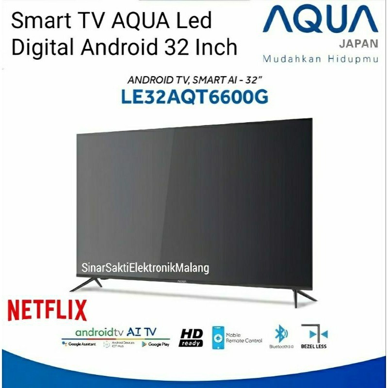 Jual Smart TV Aqua 32 Inch 32" Android TV LED Digital 32AQT6600 USB ...