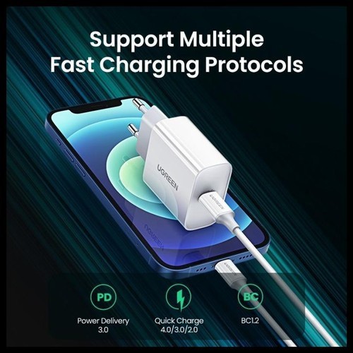 Jual UGREEN CHARGER SET LIGHTNING PD 20W FAST CHARGER + TYPE - C TO ...