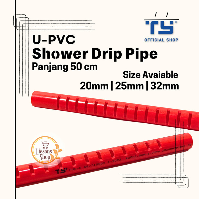 Jual Rain Shower Drip Pipe TY 50 cm Pipa U-PVC Red / Merah by 3 Pawns ...