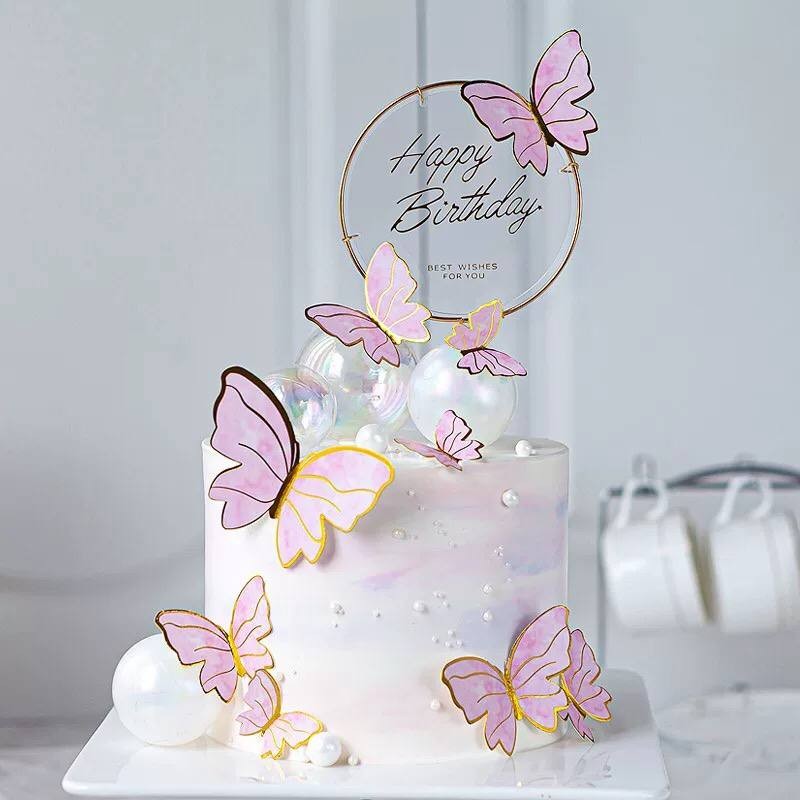 Jual Cake Topper Happy Birthday Bulat Akrilik /Topper HBD Bulat ...