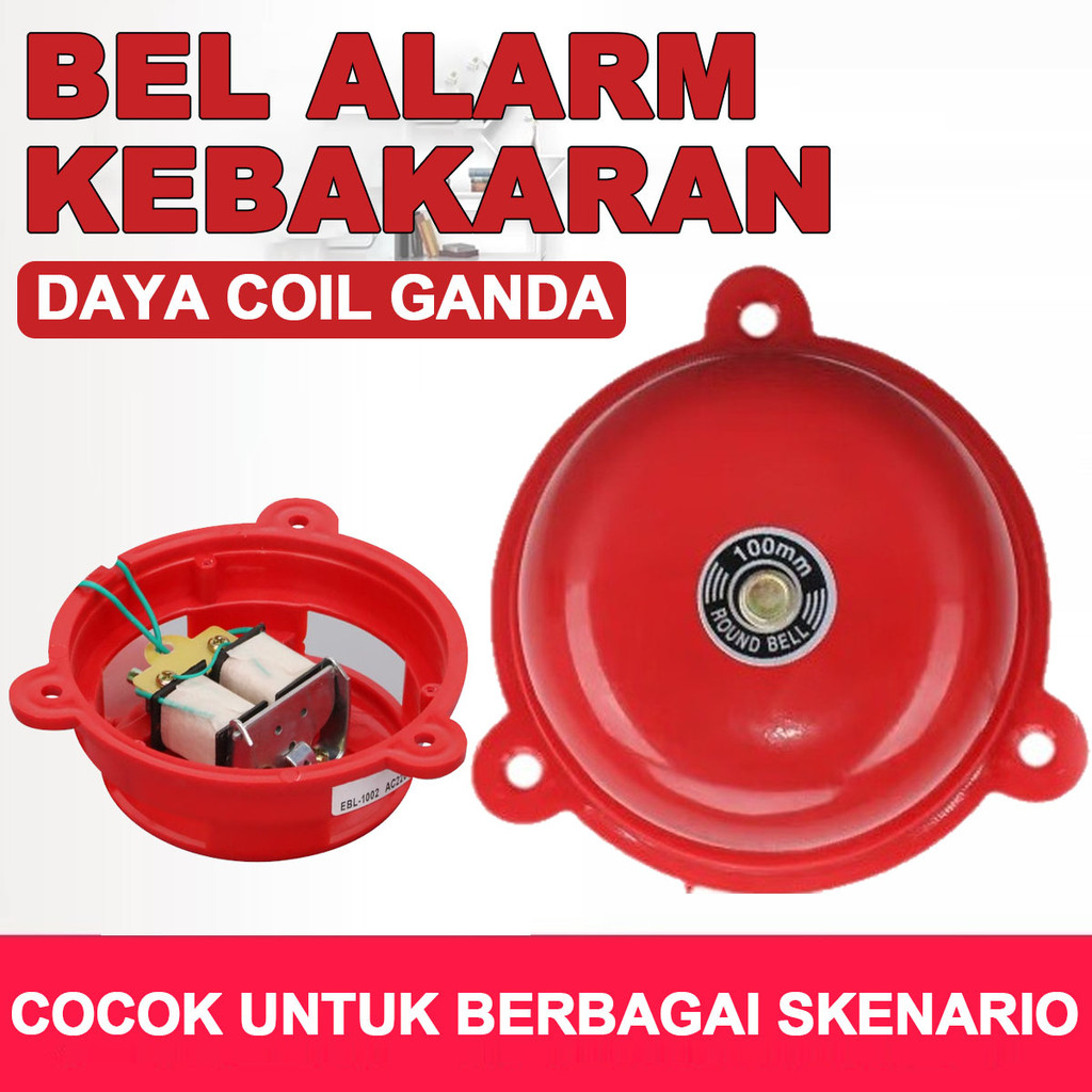 Jual Round Alarm Bell Kring 4"/6"/8" AC 220V Bel alarm kebakaran Bell ...