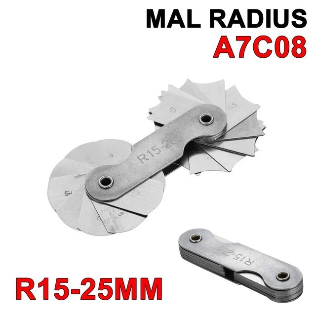 Jual Mal Radius R15-25 Gauge Fillet Alat Pengukur Radius Inside Outside ...