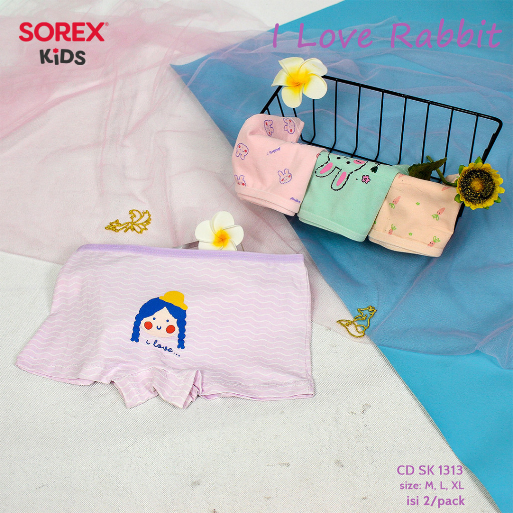 Jual Sorex Kids 1 PAK (2 PCS) Girl's Trunk CD Celana Dalam Boxer Anak Perempuan Super Soft | CD ...