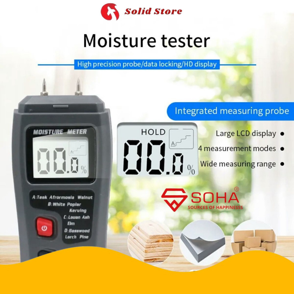 Jual Wood Digital Moisture Meter Kayu Kertas Pengukur Kadar Air Paper ...
