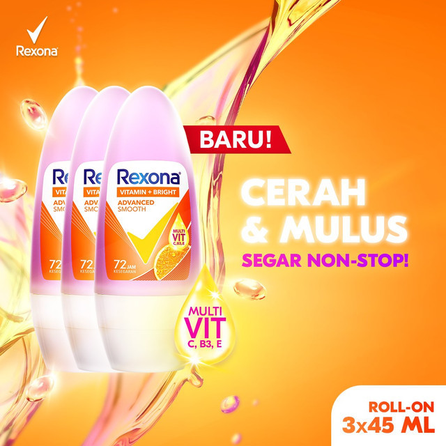 Jual Rexona Women Deodorant Anti-Perspirant Roll On Advanced Smooth 45 ml x3 | Shopee Indonesia