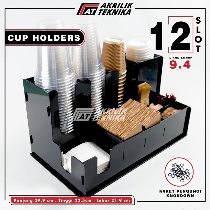 Jual RAK / RACK / DISPENSER / ORGANIZER PAPER CUP COFFEE CUP 12 SLOT ...