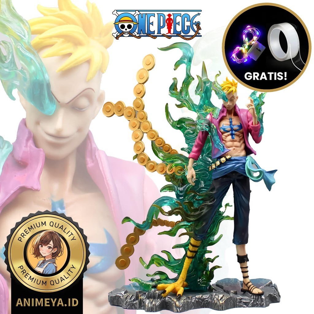 Jual Action Figure One Piece Marco Phoenix IU Studio Recast Free Led ...